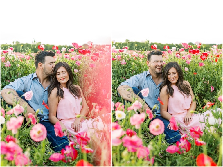 ASHTON + JAMES || PINK POPPY FIELD COUPLES SESSION || FOUR OAKS, NORTH ...