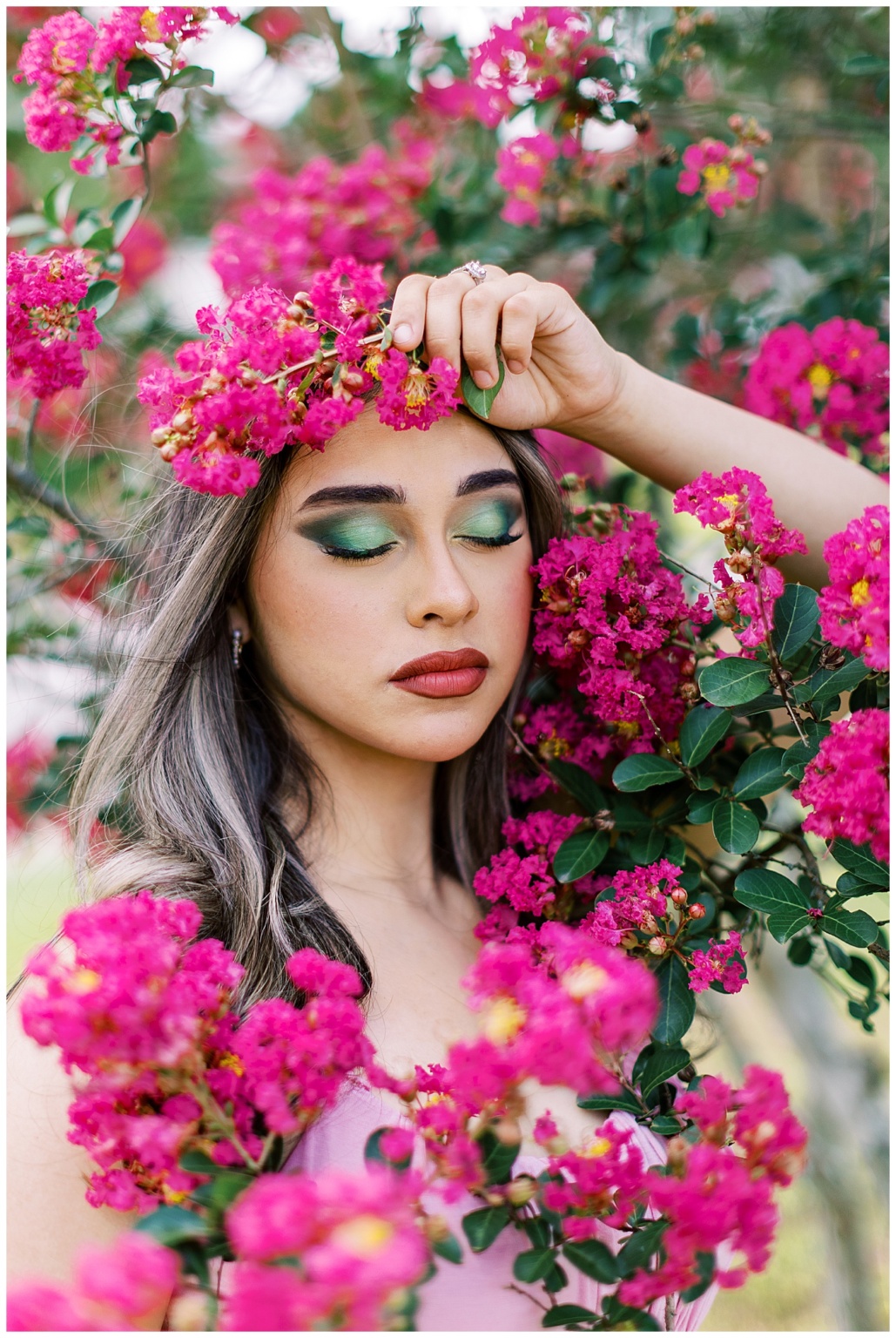Chrystal || Pink Floral Portraits | megan morales